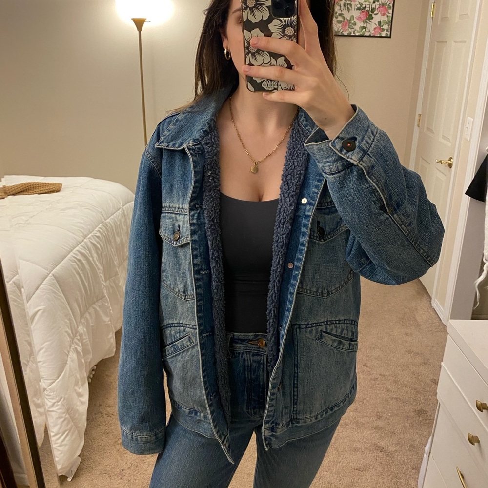 Rt Denim Jacket With Fuzzy Lining - Gem